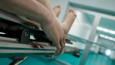 A dead man on a hospital bed. Corps on a... | Stock Video | Pond5