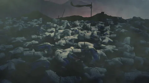 Dead Medieval Soldiers in a Battlefield | Stock Video | Pond5