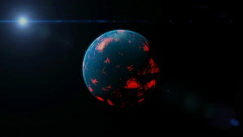 Dead planet orbiting in space - Loop ani... | Stock Video | Pond5