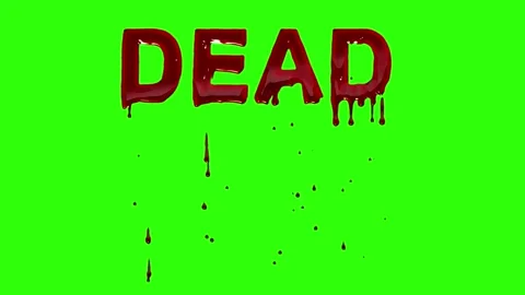 Dead text with scary blood effect on gre... | Stock Video | Pond5