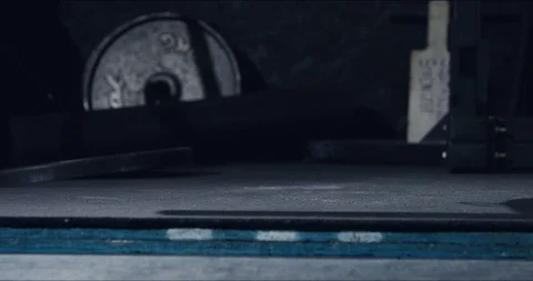 Deadlift bar hitting the ground in slow ... | Stock Video | Pond5