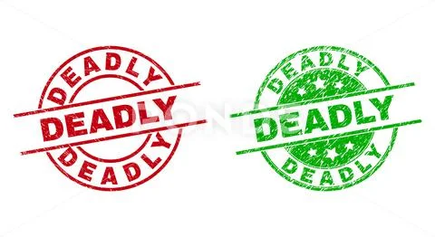 DEADLY Round Badges Using Corroded Texture: Royalty Free #150126198