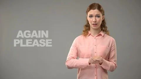 Deaf lady asking again please in sign la... | Stock Video | Pond5
