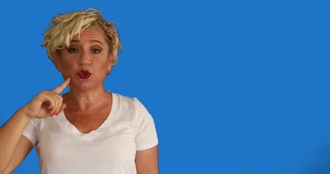 A deaf woman shows the sign language at ... | Stock Video | Pond5