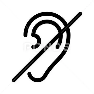 Deafness symbol. Deaf people sign.: Royalty Free #234994026