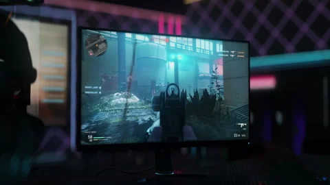 Death From Enemy Player Assault Rifle Sh... | Stock Video | Pond5