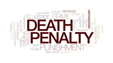 Death penalty animated word cloud, text ... | Stock Video | Pond5