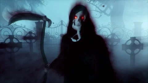 Death with a scythe, Grim Reaper, with r... | Stock Video | Pond5