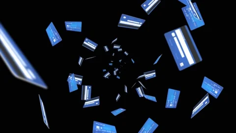 Debit and Credit cards rain falling on g... | Stock Video | Pond5