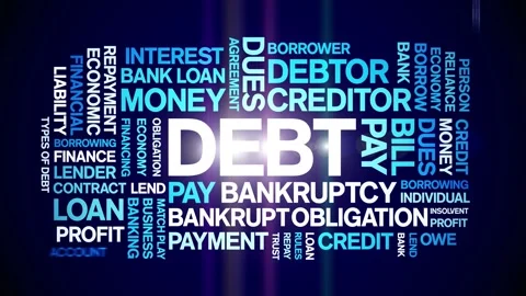 Debt animated word cloud,animation tag t... | Stock Video | Pond5