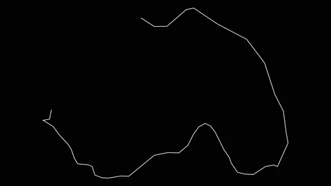 Debub Eritrea region map outline animati... | Stock Video | Pond5
