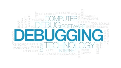 Debugging word cloud. Kinetic typography... | Stock Video | Pond5