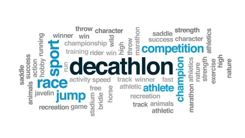 Decathlon animated word cloud, text desi... | Stock Video | Pond5