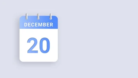 December - Calendar Animation Displaying... | Stock Video | Pond5