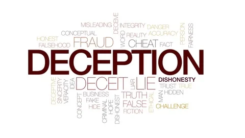 Deception animated word cloud, text desi... | Stock Video | Pond5