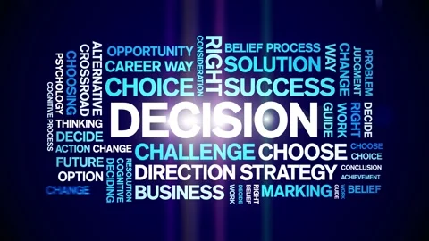 Decision animated word cloud,animation t... | Stock Video | Pond5