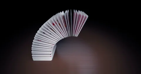 Deck of playing cards moving, flying, 3D... | Stock Video | Pond5