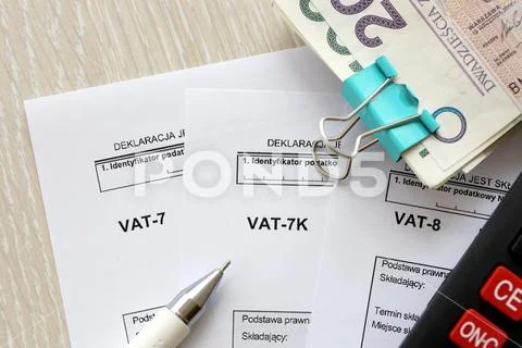 Declaration for tax on goods and services VAT-8, VAT-7K, VAT-7 form on ...