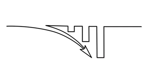 Decline diagram, fall curve, decrease ch... | Stock Video | Pond5