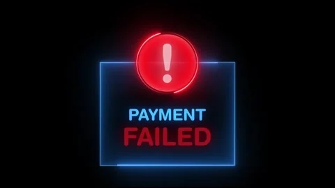 Declined Payment Alert concept on black ... | Stock Video | Pond5