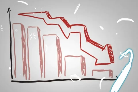 Declining Chart - Animation - outline - ... | Stock Video | Pond5