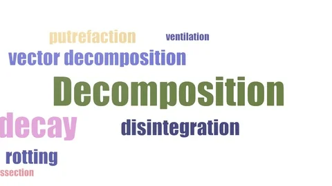 Decomposition Word Cloud Animated Isolat... | Stock Video | Pond5