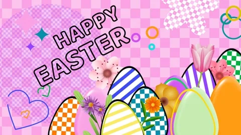 decorated and moving Easter eggs and flo... | Stock Video | Pond5