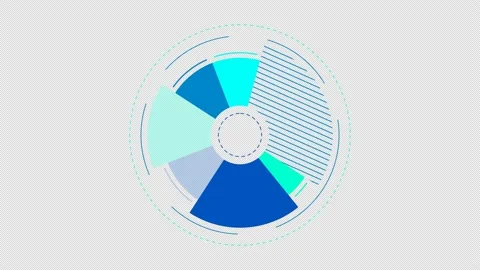 Decorative pie chart animated on the alp... | Stock Video | Pond5