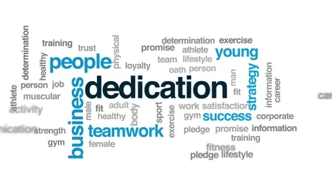 Dedication animated word cloud, text des... | Stock Video | Pond5