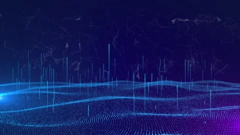Deep cyber stage waves lights, digital w... | Stock Video | Pond5