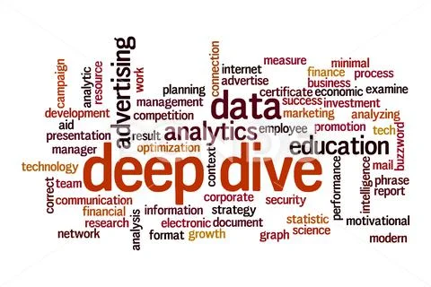Deep dive word cloud concept Stock Illustration ~ #130039908