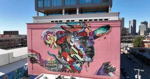 Deep Ellum 2022 Mural on building | Stock Video | Pond5