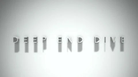 deep end dive 3D title animation white t... | Stock Video | Pond5