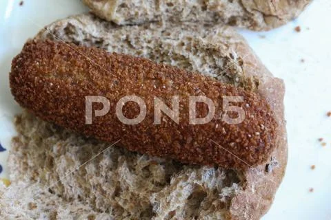 Photograph: Deep fried Dutch croquette filled with beef, called "kroket ...