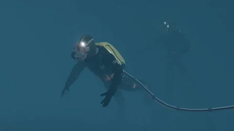 Deep Sea Divers Underwater Animation | Stock Video | Pond5