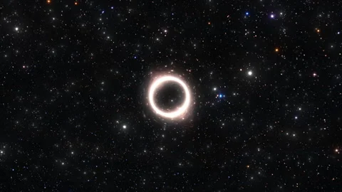 Deep Space Flight with Black Hole and St... | Stock Video | Pond5