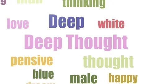 Deep Thought Word Cloud Animated Isolate... | Stock Video | Pond5