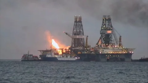 The Deepwater Horizon BP oil disaster in... | Stock Video | Pond5
