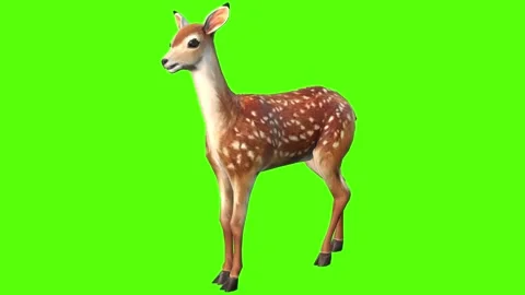 Deer On Green Screen Stock Video Footage | Royalty Free Deer On Green ...