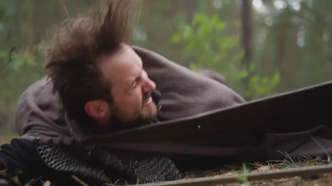 defeated knight falls to ground, ammunit... | Stock Video | Pond5