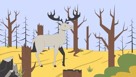 Deforestation and forest loss cartoon an... | Stock Video | Pond5