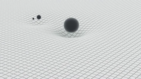 Deformed gravity grid in space - Object... | Stock Video | Pond5