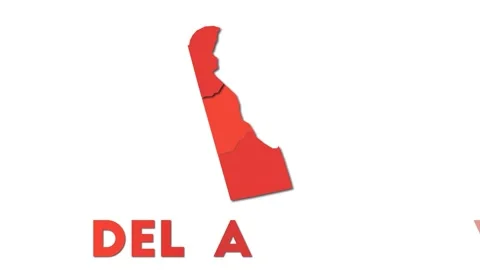 Delaware map showing regions. Animated u... | Stock Video | Pond5