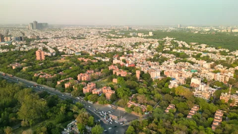 Delhi: Aerial view of capital city of In... | Stock Video | Pond5