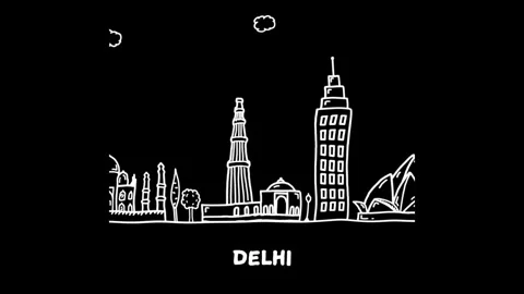 Delhi Animated Stickers. Animation on bl... | Stock Video | Pond5