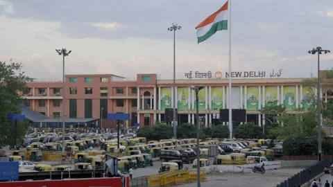 Delhi Junction Railway Station, tuk tuk ... | Stock Video | Pond5