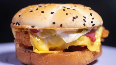 Burger Rotation Stock Video Footage | Royalty Free Burger Rotation ...