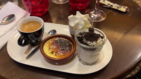 delicious caf gourmand plate with French... | Stock Video | Pond5