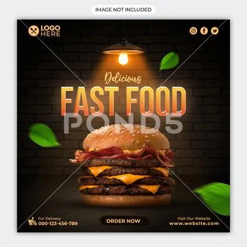 PSD Photoshop Template: Delicious fast food #213330855