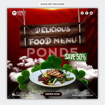 PSD Photoshop Template: Delicious food menu #213331521